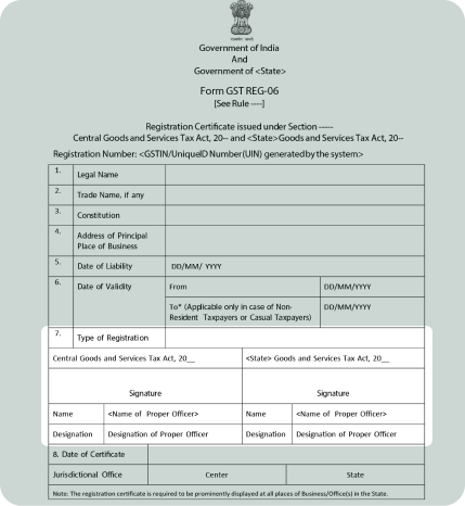 GST registration certificate